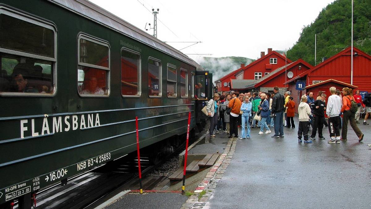 Turistar krabbar under toget – NRK Vestland