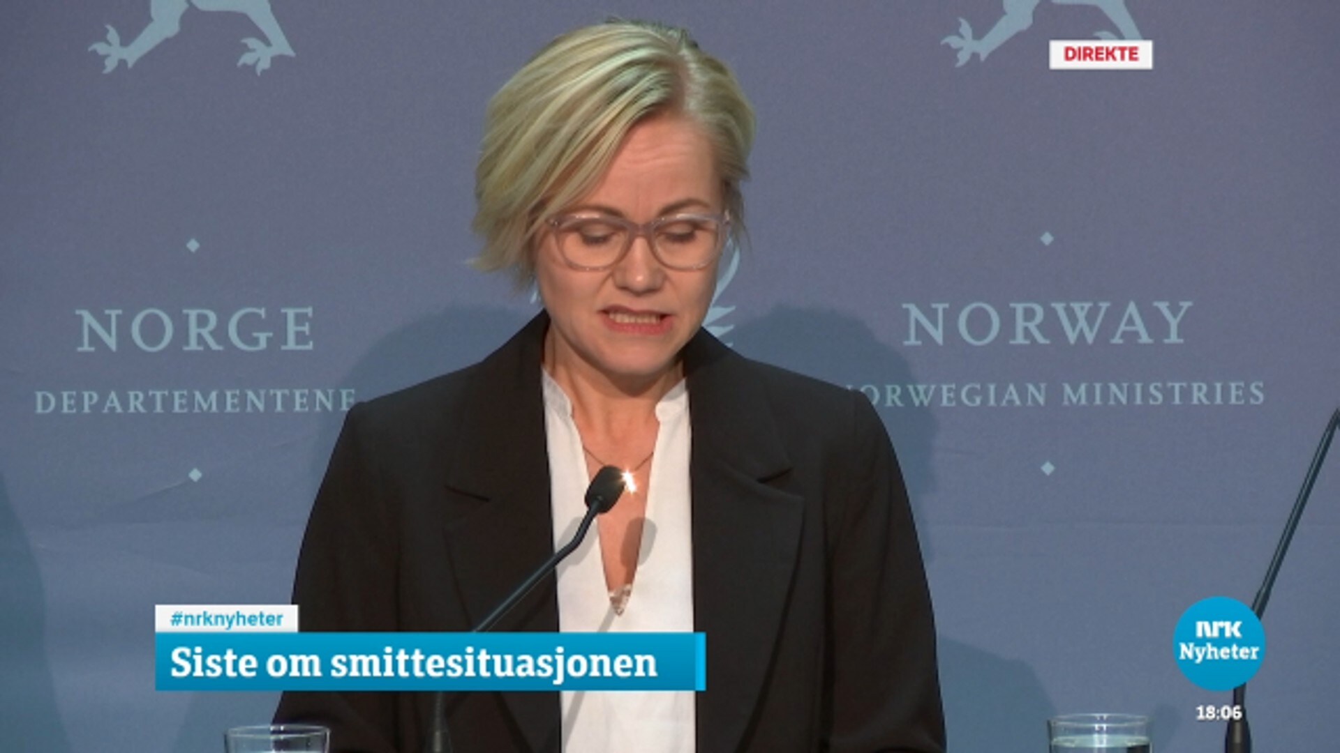 Helseministeren om koronasituasjonen – Siste nytt – NRK