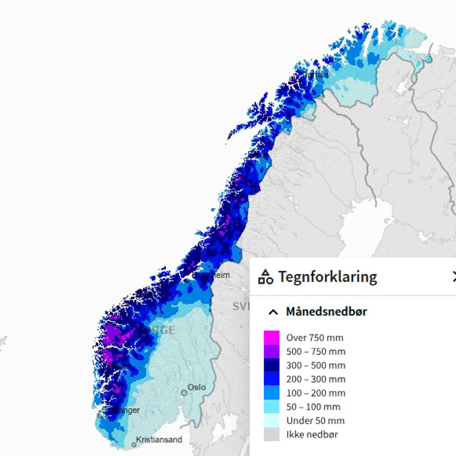 Nedbørskart viser hvordan klimaendringene slår ut – NRK – Klima