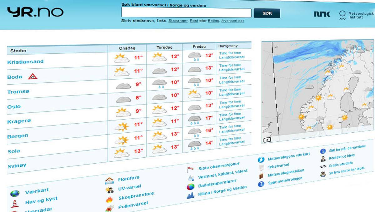 Bedre værvarsler på yr.no – Yr