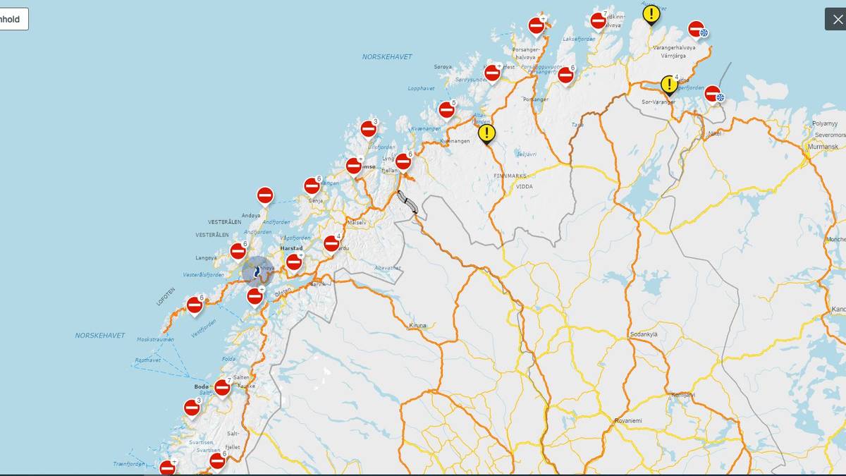 Mange Stengte Veier Og Innstilte Ferger I Nord Nrk Troms Og Finnmark