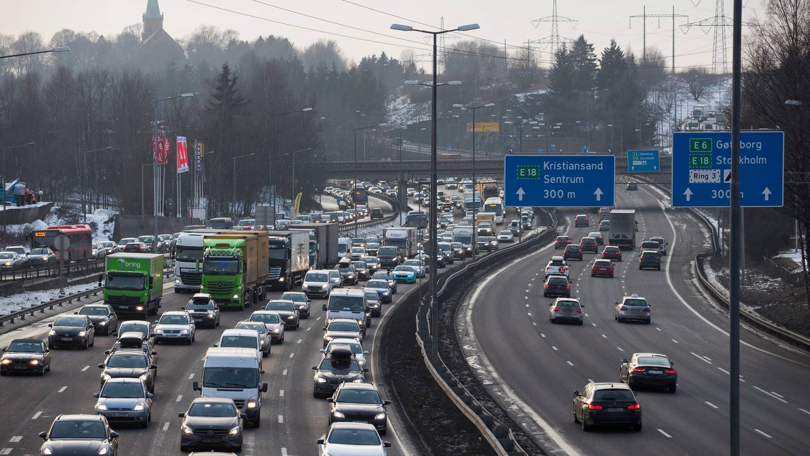 Statens vegvesen struper trafikken på E6 og E18 når Ring 1 i Oslo ...