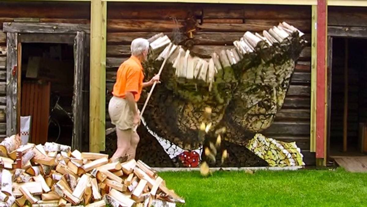 Vedstabel som kunst – NRK Innlandet – Lokale nyheter, TV og radio