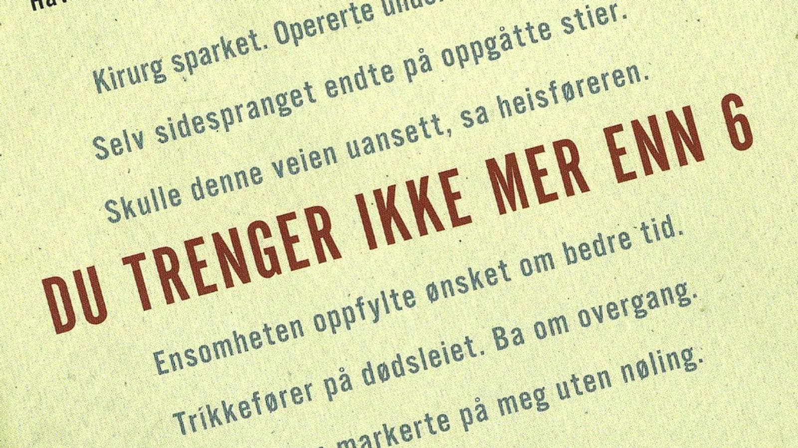 Les seernes 6 ords-noveller – NRK Kultur og underholdning