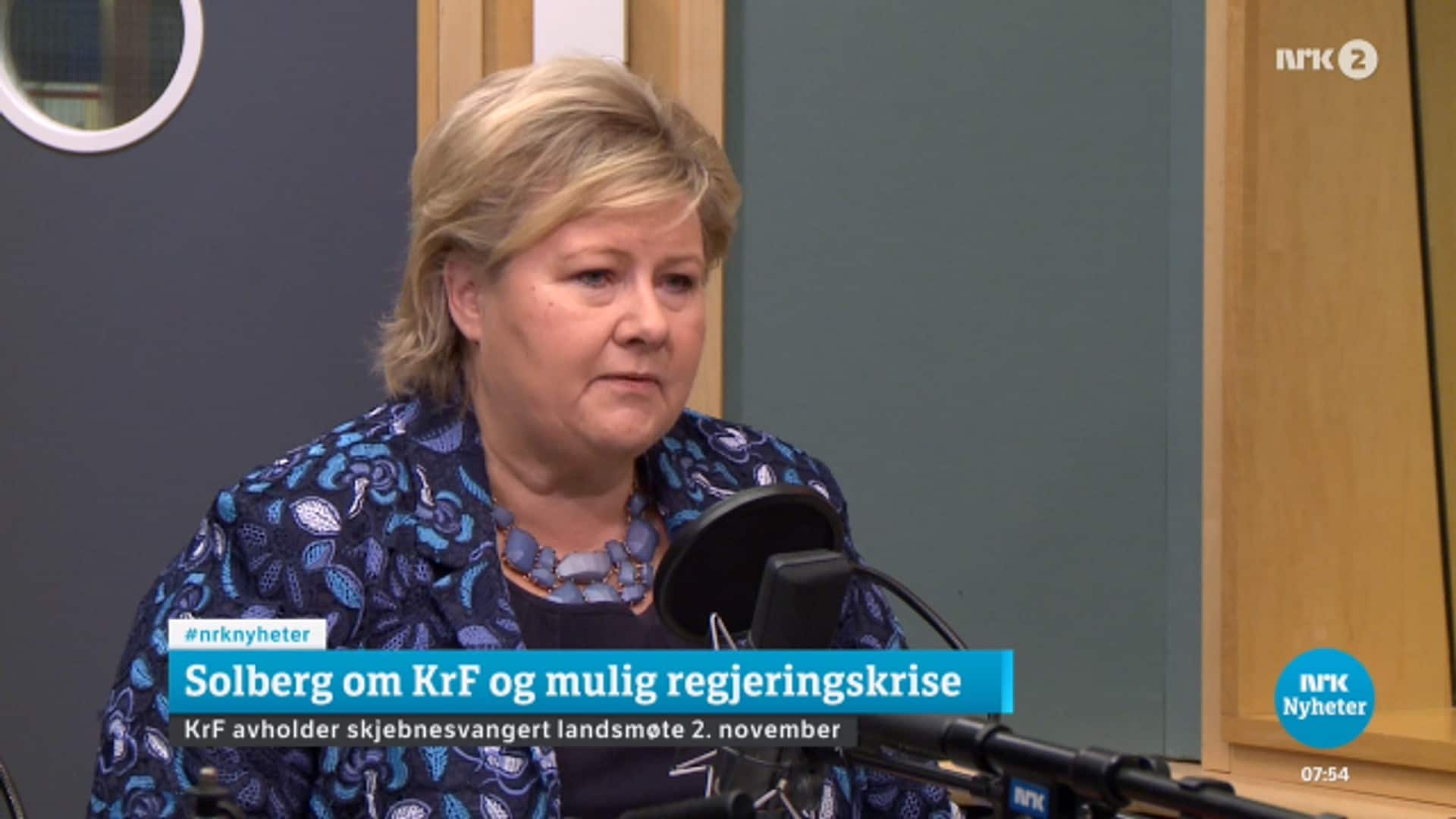 Erna Solberg om KrFs veivalg: – De går feil vei! – NRK Norge – Oversikt over nyheter fra ulike ...