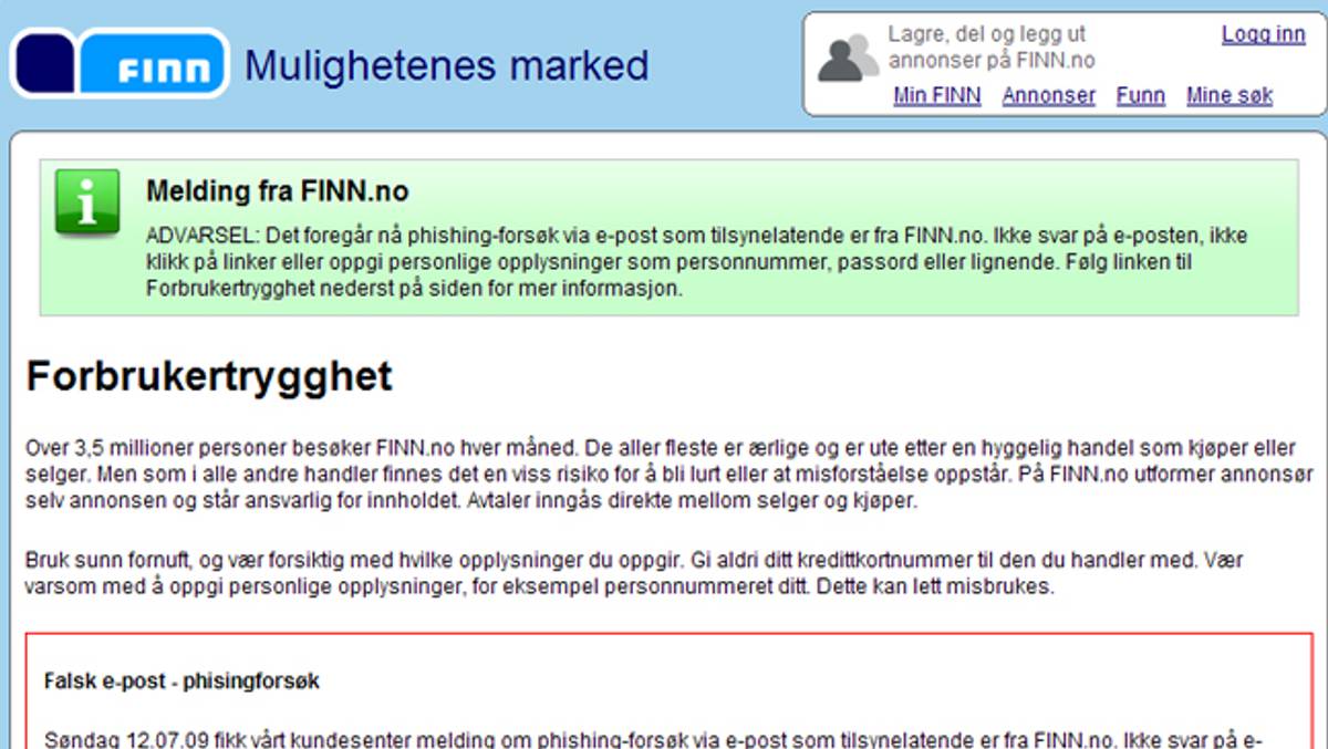 Svindelforsøk mot Finn.no – NRK Norge – Oversikt over nyheter fra ulike ...