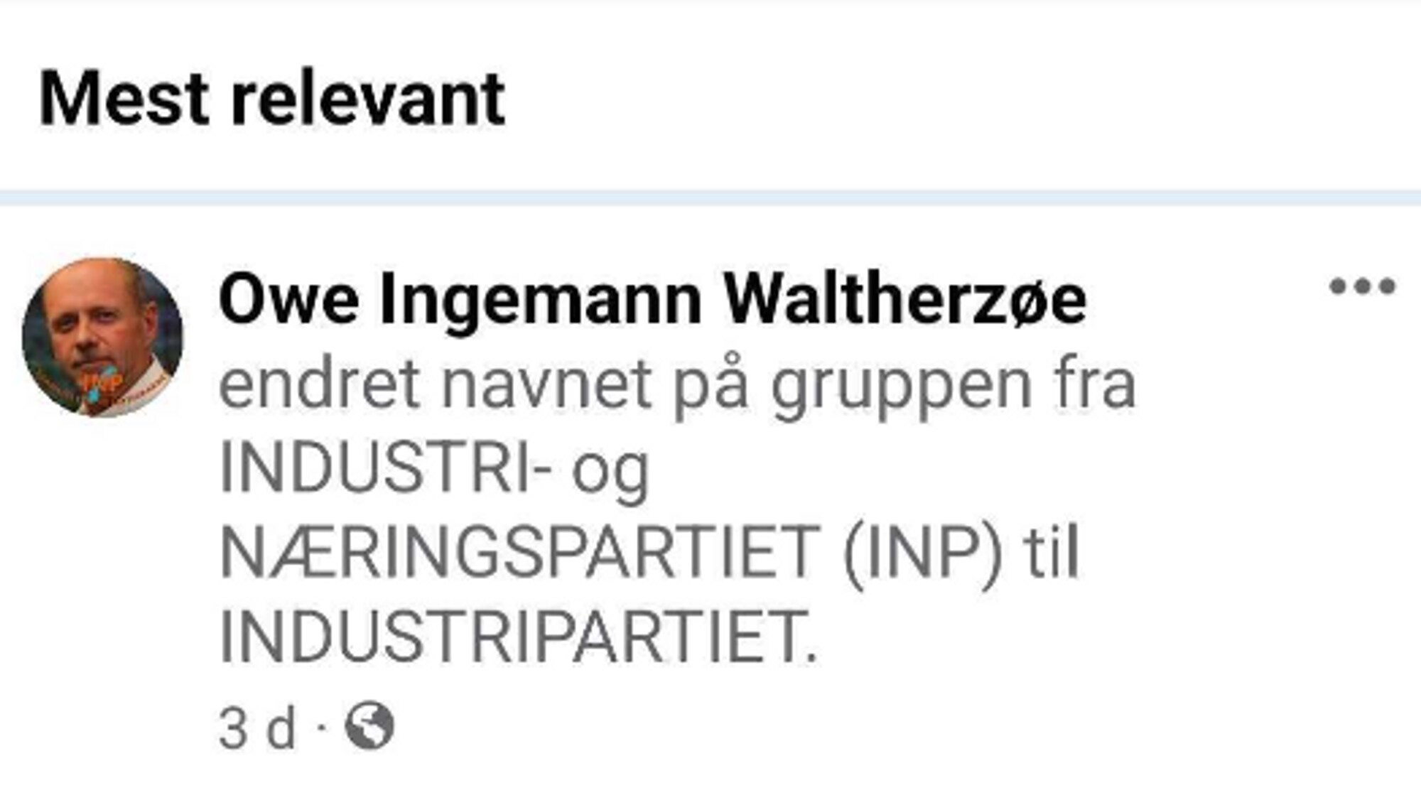 Owe Ingemann Waltherzøe starter nytt parti etter INP – NRK Trøndelag ...