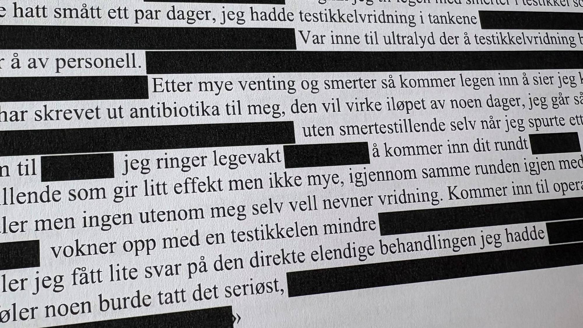Tilsynssak mot Sørlandet sykehus: Pasient våknet opp uten testikkel ...