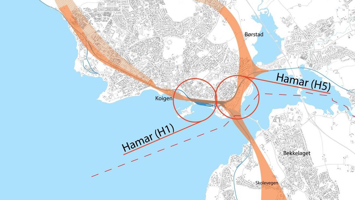 Vurderer to ulike jernbanetraseer gjennom Hamar – NRK Innlandet ...