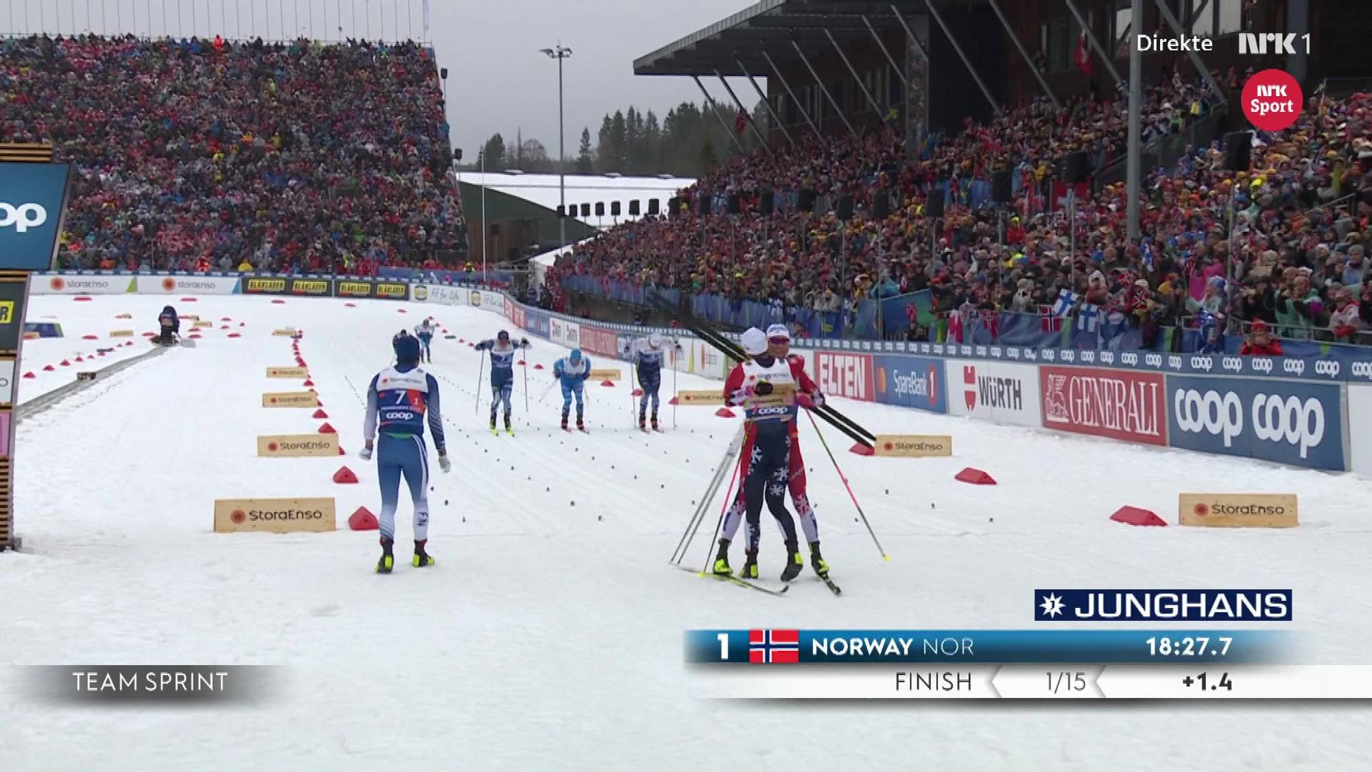 Ski-VM: Johannes Høsflot Klæbo og Erik Valnes tok gull i lagsprint for ...