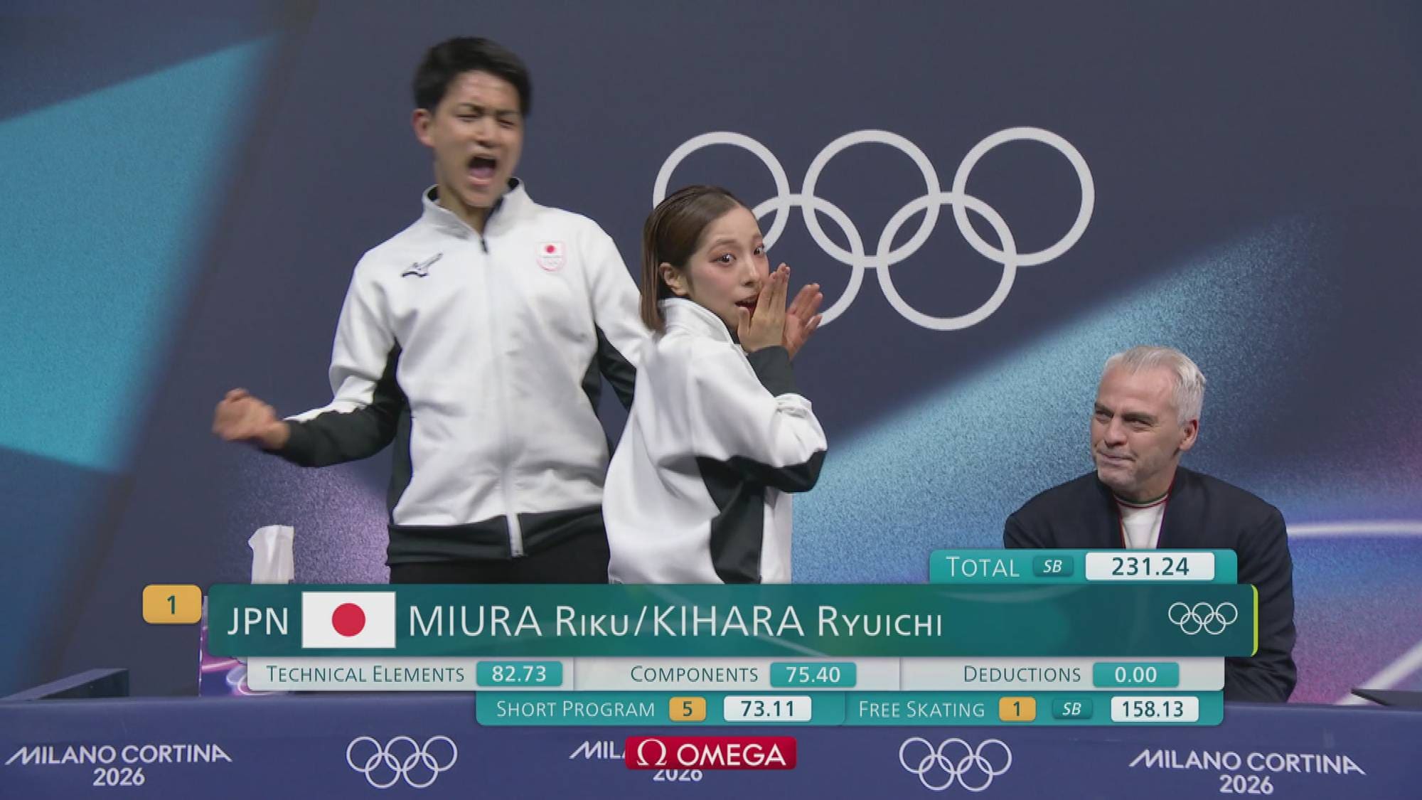 Parløp i OL 2026 endte med verdensrekord til Riku Miura og Ryuichi ...