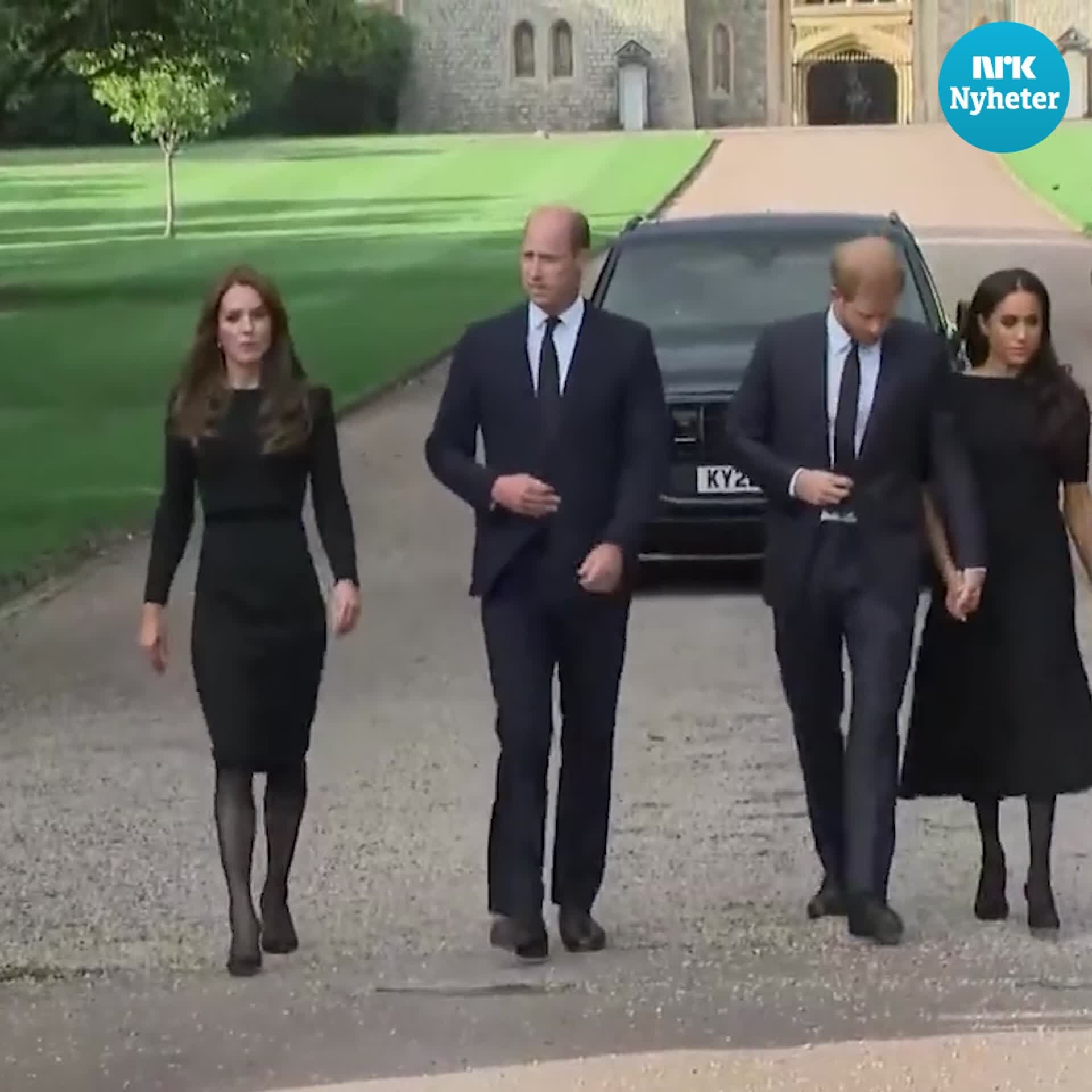 William, Harry, Kate og Meghan har ankommet Windsor – Siste nytt – NRK