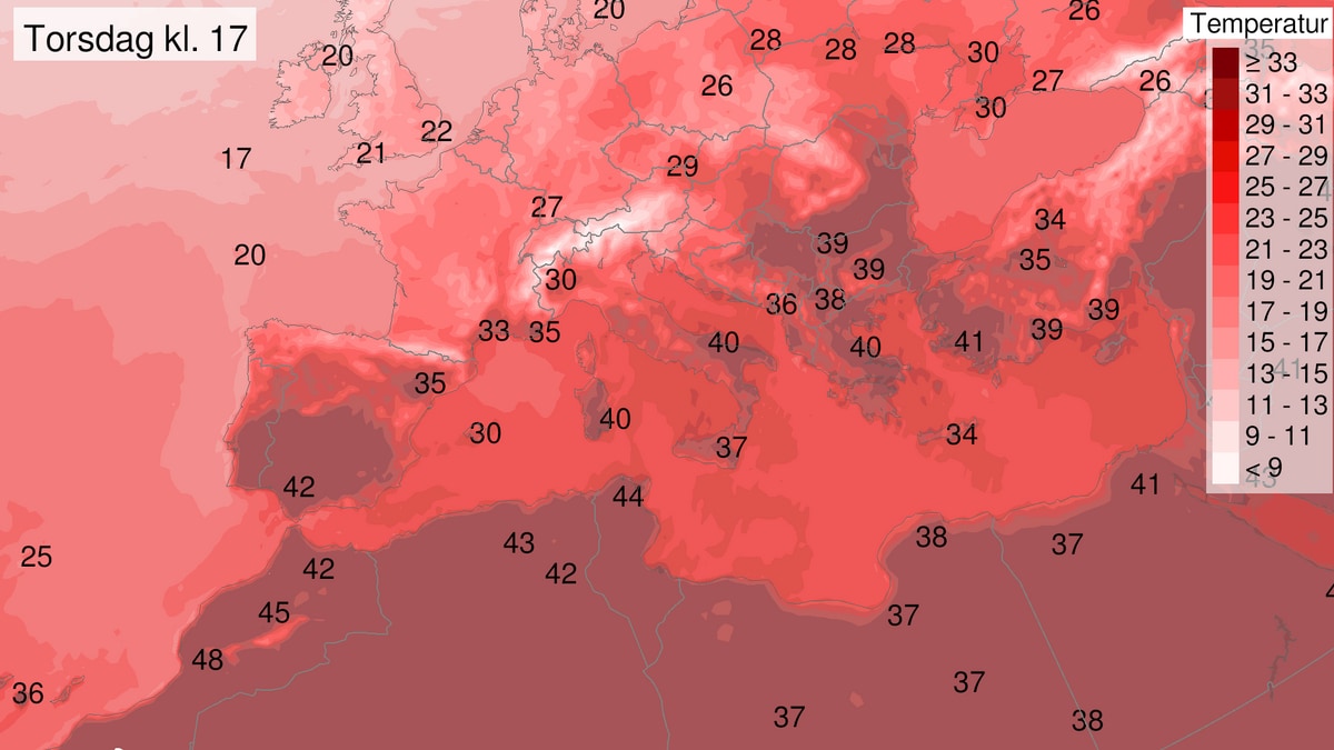 Ekstremvarme med over 40 grader i Spania, kan slå varmerekorden fra ...