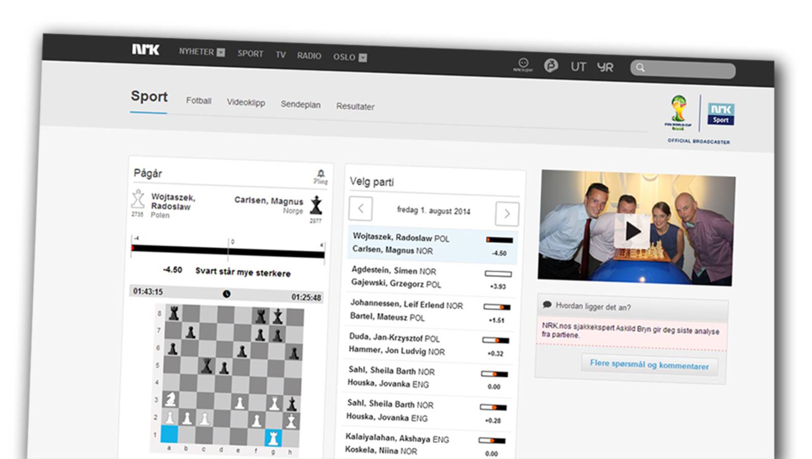Slik sender NRK sjakk-OL – NRK Sport – Sportsnyheter, resultater og sendeplan