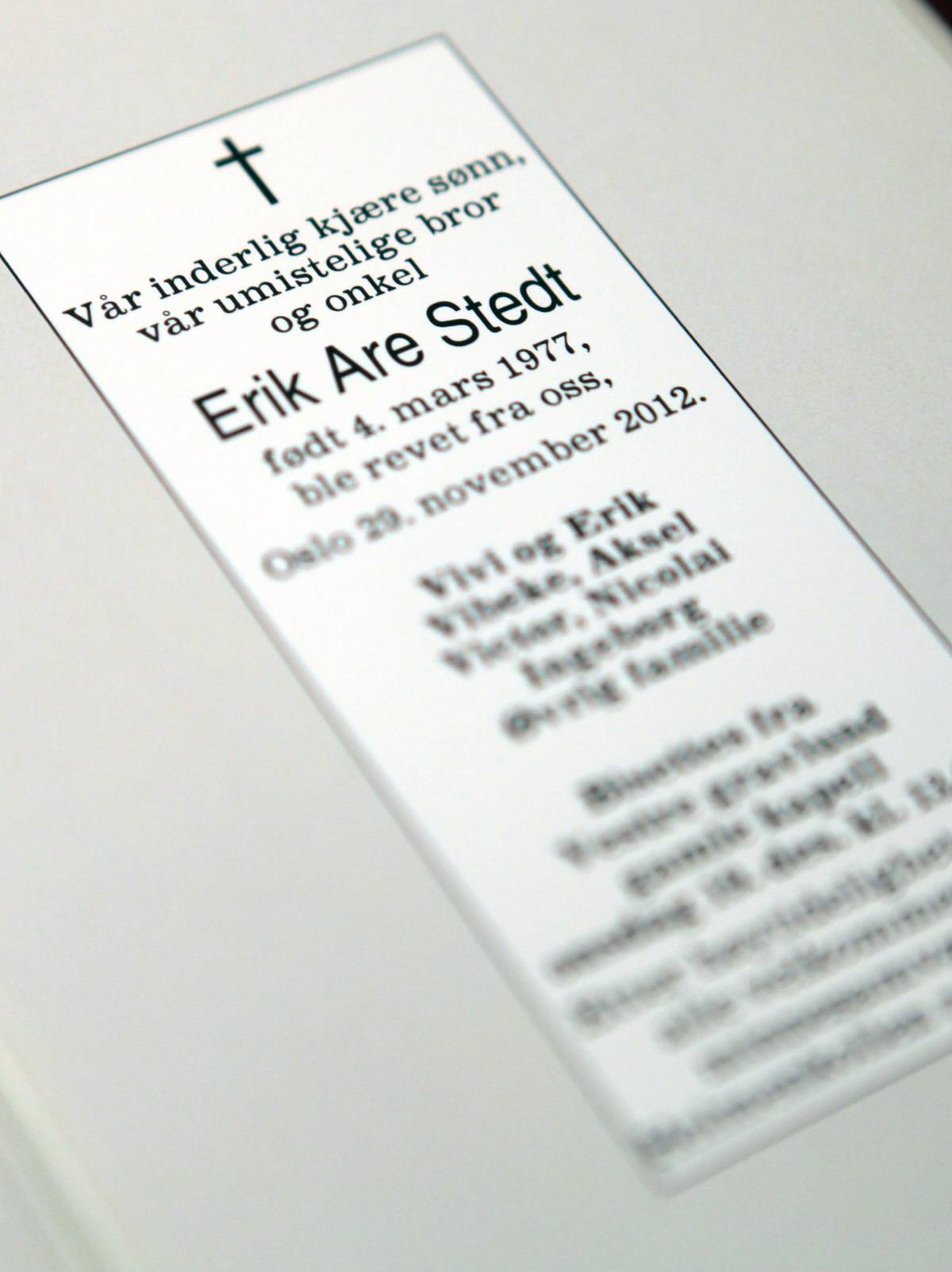 «Erik Are Stedt ble revet fra oss» – NRK Norge – Oversikt over nyheter ...