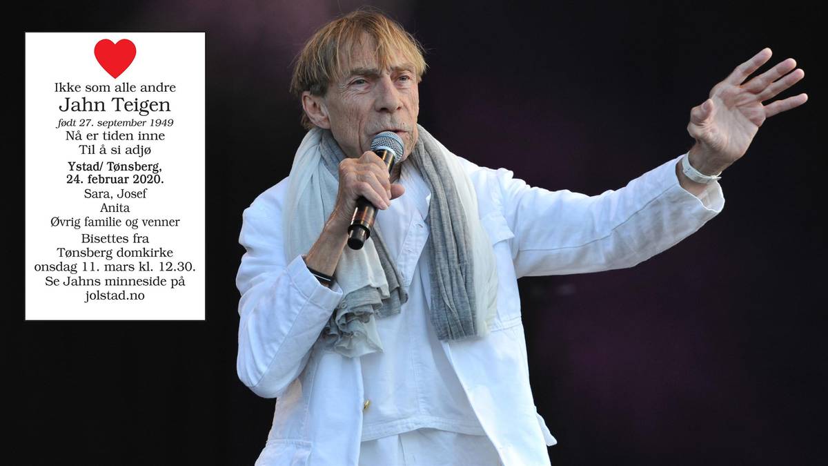 Jahn Teigens dødsannonse klar – Siste nytt – NRK