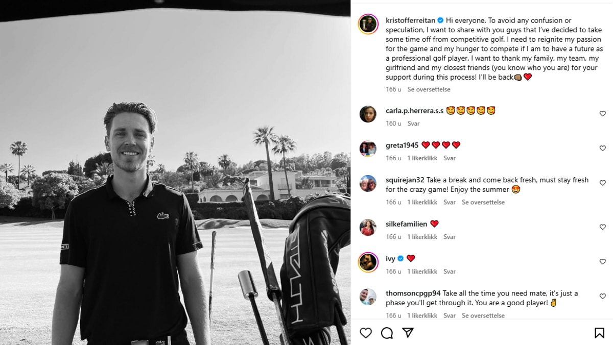 Golf: Kristoffer Reitan vurderte å legge opp for tre år siden. Nå er ...