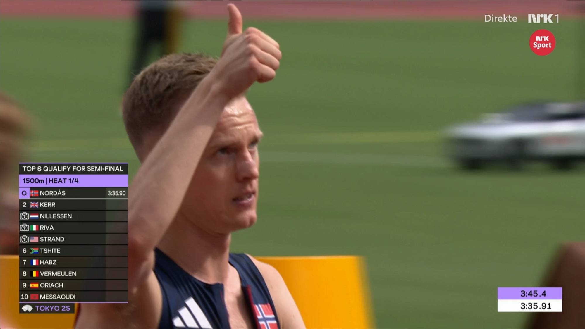 VM i friidrett i Tokyo 2025: Narve Gilje Nordås imponerte – videre til semifinale på 1500 meter ...