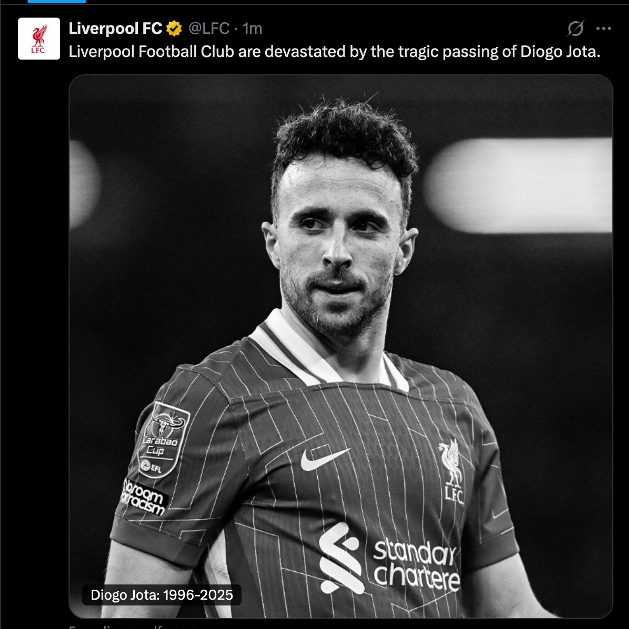 Portugals fotballforbund bekrefter: Liverpool-spiller Diogo Jota omkom ...