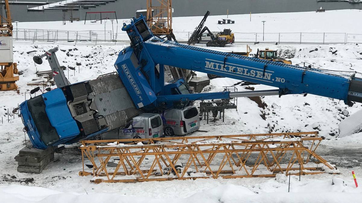 Mobilkran veltet i Sande – NRK Vestfold og Telemark – Lokale nyheter ...