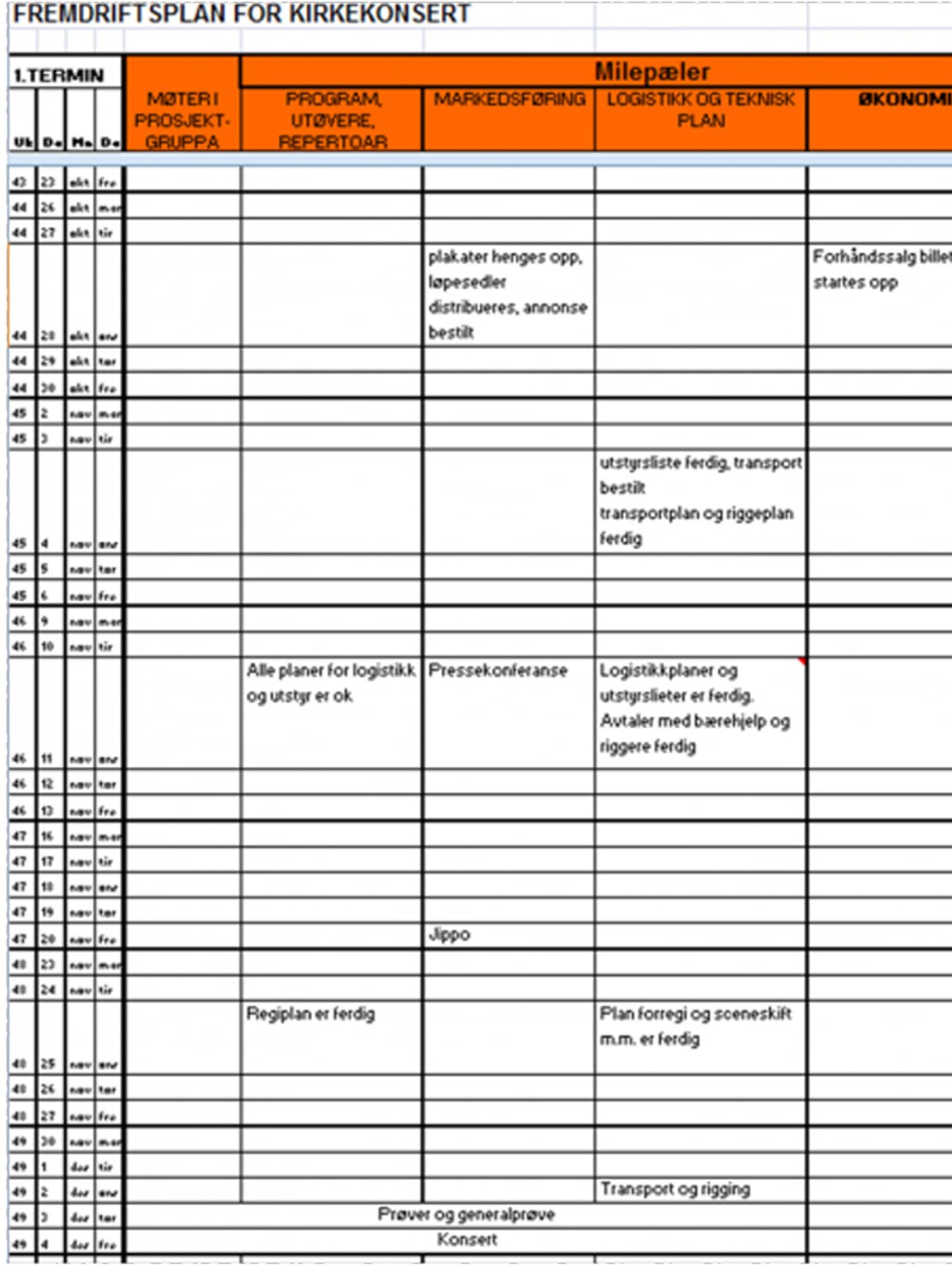 Fremdriftsplan – NRK Skole – musikkparken